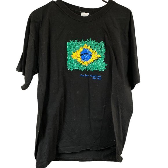De Mani | Shirts | Vintage Abstract Brazil Flag Tee Shirt | Poshmark